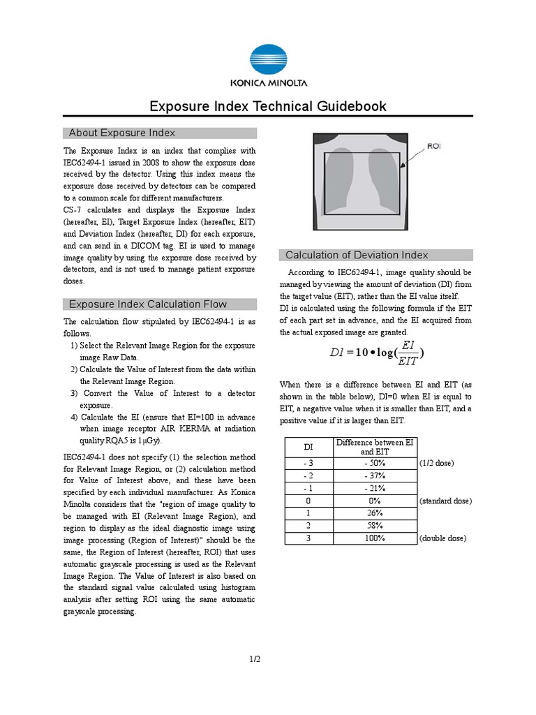Exposure Index Technical Guidebook | PDF | Film Speed | Exposure (Photography)