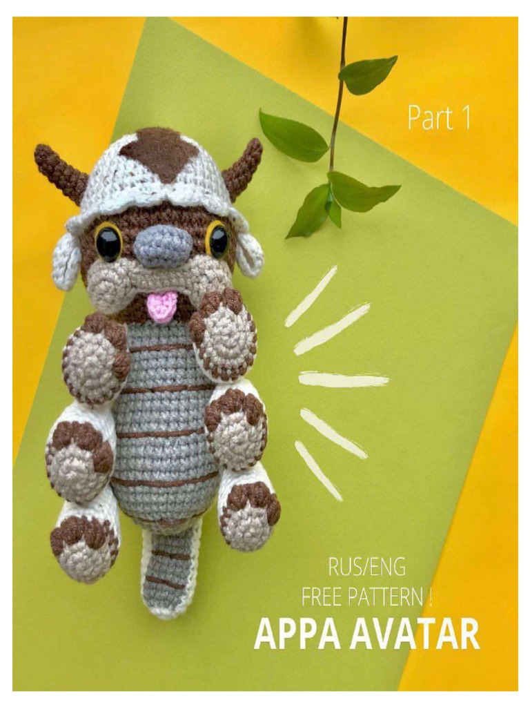 Crochet Appa Avatar PDF Amigurumi Free Pattern 1 | PDF