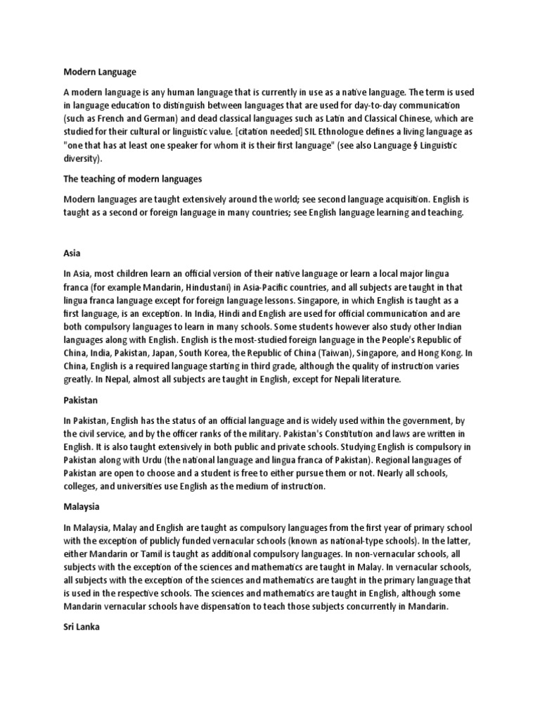 Ancient and Modern Languages | PDF | Linguistics | Cognition