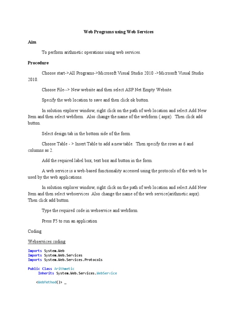 Webservices Arithmetic | PDF | Web Service | Java (Programming Language)