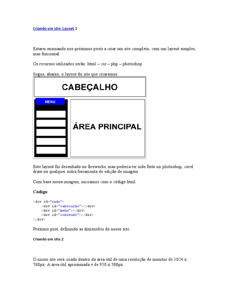 Criando Um Site | PDF | Php | Html
