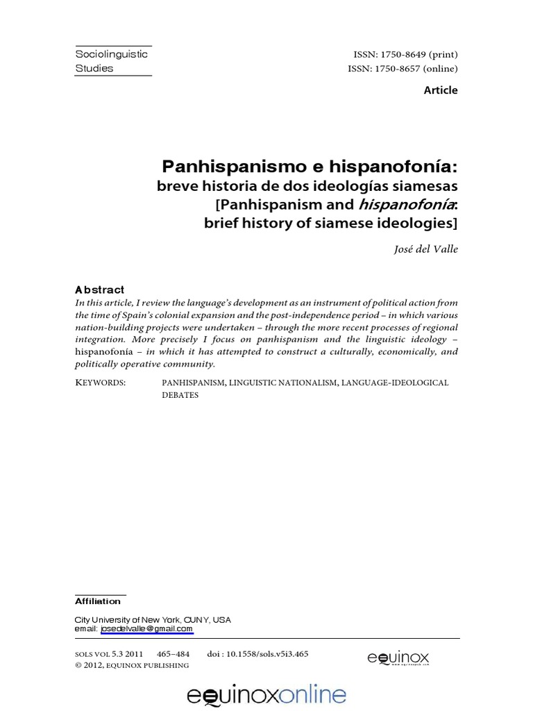 Panhispanismo e Hispanofonia Breve Histo | PDF | España | Lengua española
