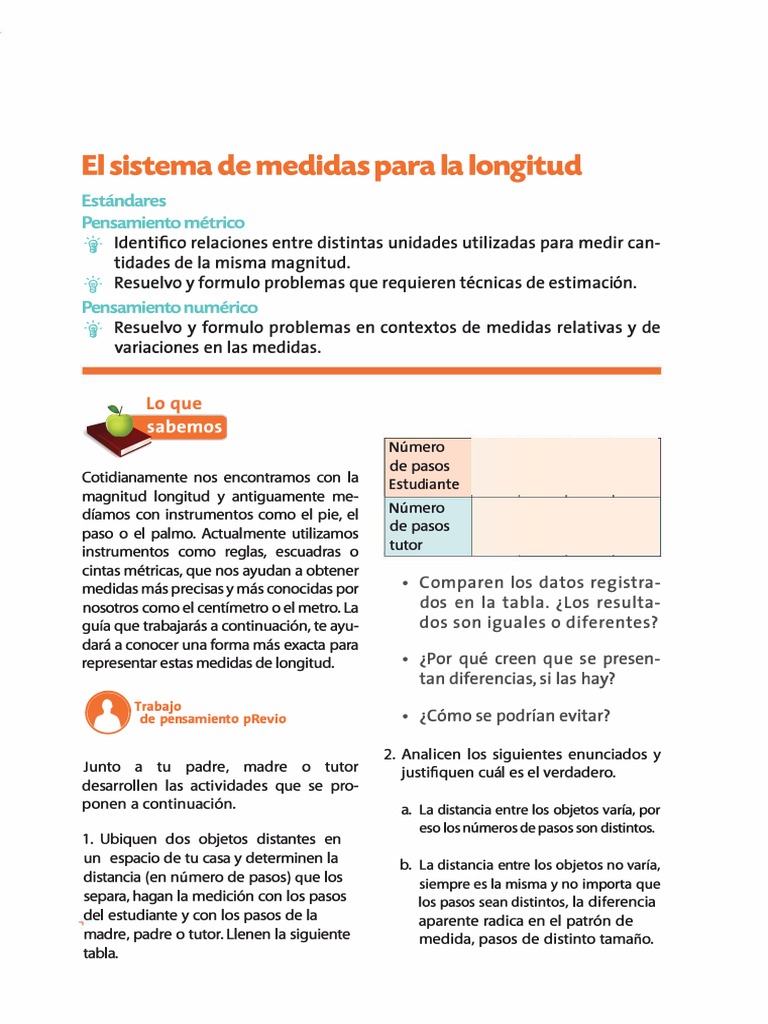 Guía 12 Sistema de Medidas para La Longitud | Descargar gratis PDF ...