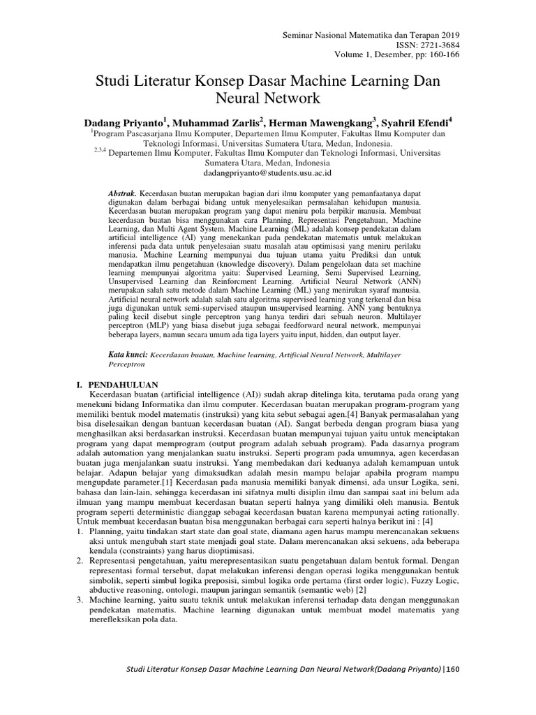 Konsep Dasar Machine Learning dan Neural Network dalam Studi Literatur ...