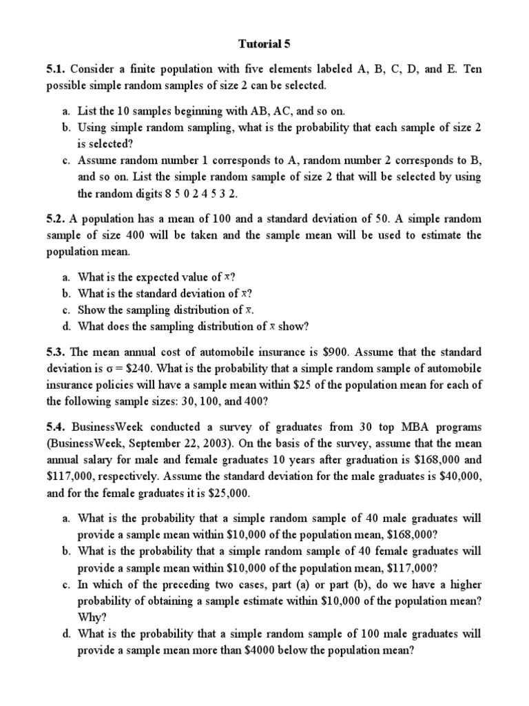 2023-Tutorial 05 | PDF | Standard Deviation | Sampling (Statistics)