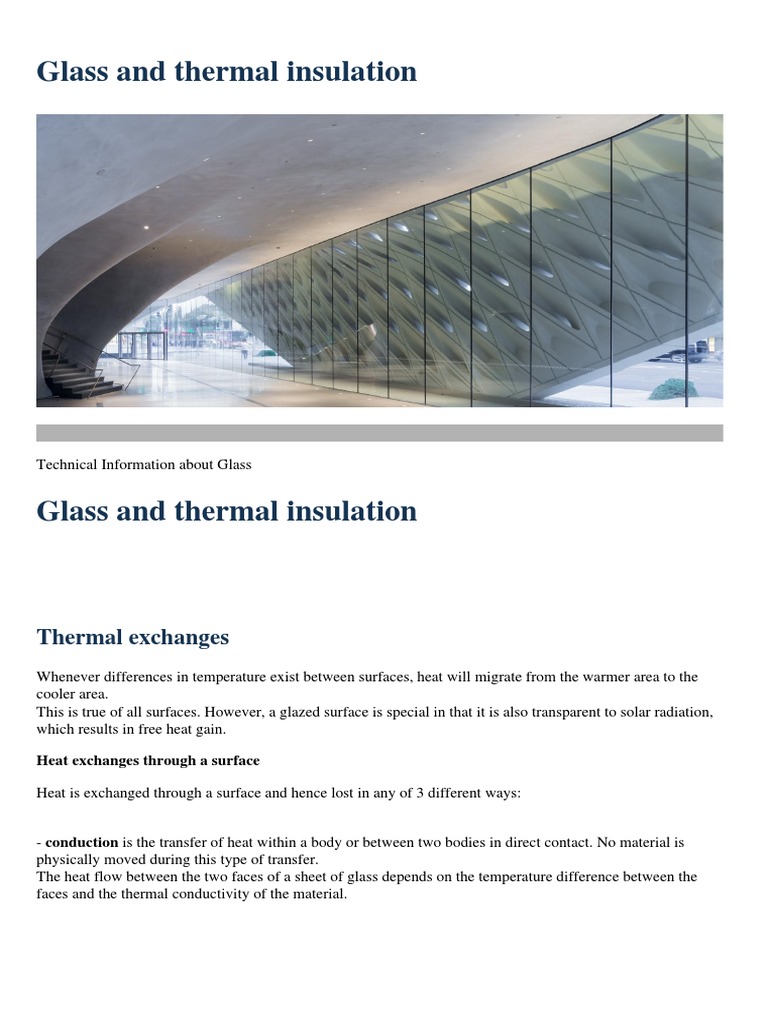 Thermal Insulation with Glass Solutions | PDF | Heat Transfer | Heat