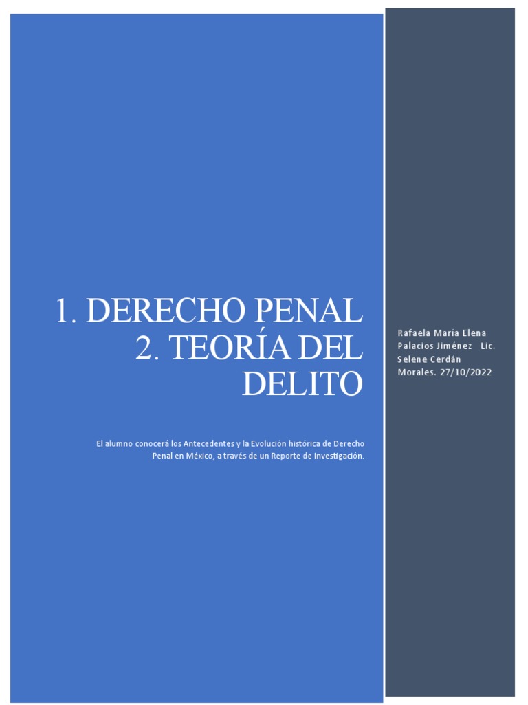 Evolución Histórica Del Derecho Penal En México Pdf Derecho Penal