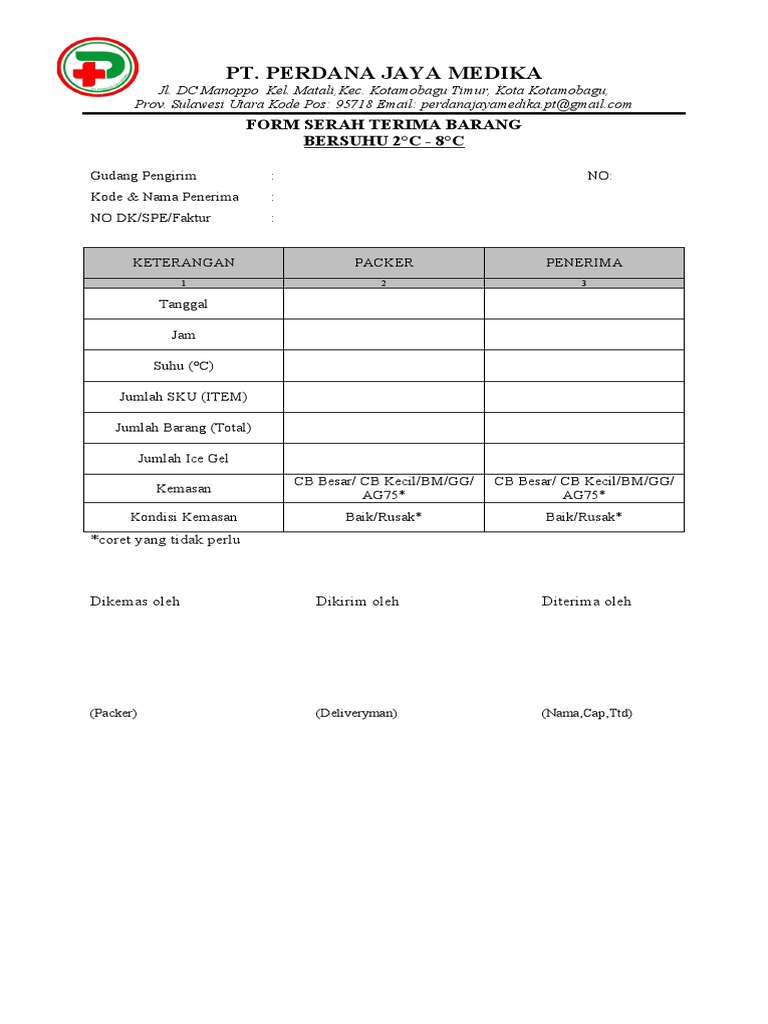 Form Serah Terima Barang | PDF