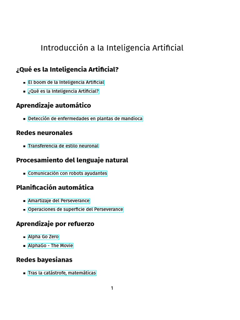 Introducción A La Inteligencia Artificial | PDF