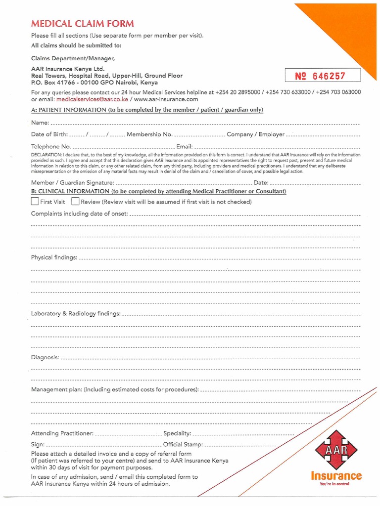 Medical Claim Form | PDF