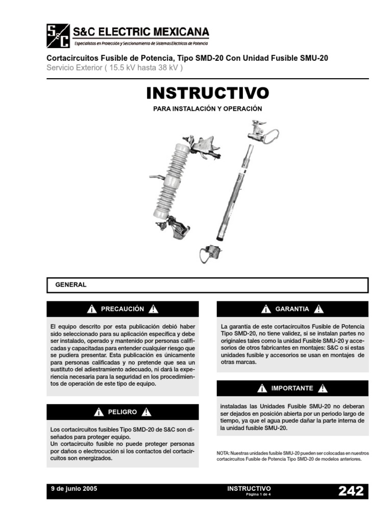 Instructivo de Cortacircuito Fusibles | Descargar gratis PDF | Fusible (Eléctrico) | Arandela ...