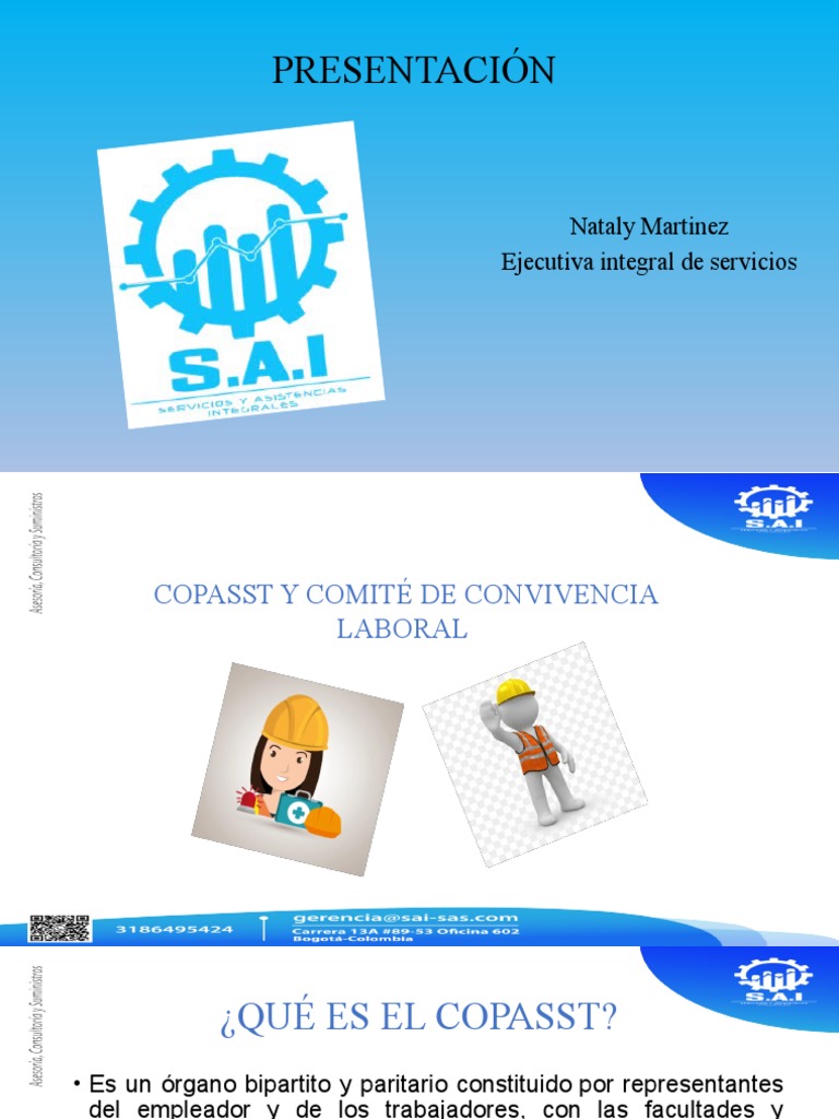 Presentación Copasst y CCL | PDF | Seguridad y salud ocupacional | Gobierno