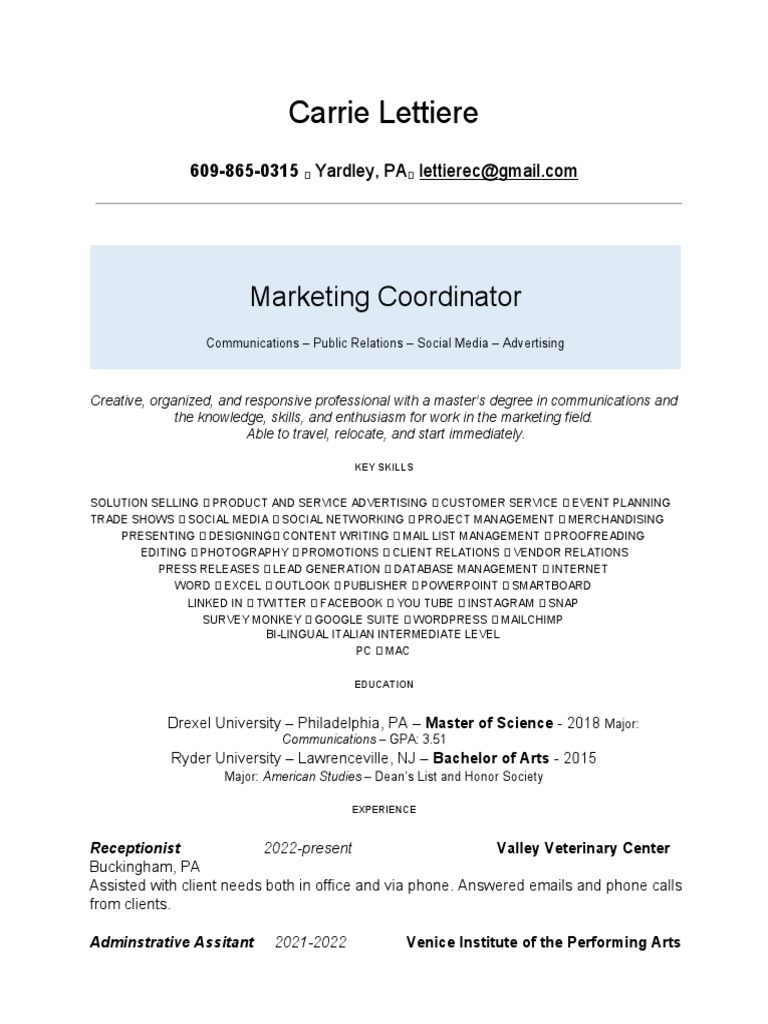 Carrie Lettiere Resume 2023 | PDF | Social Media | Popular Culture ...