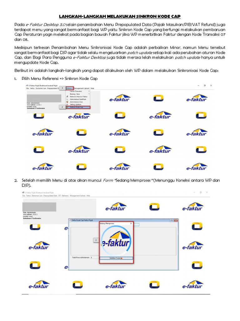 Sinkronisasi Kode Cap e-Faktur 3.0 | PDF