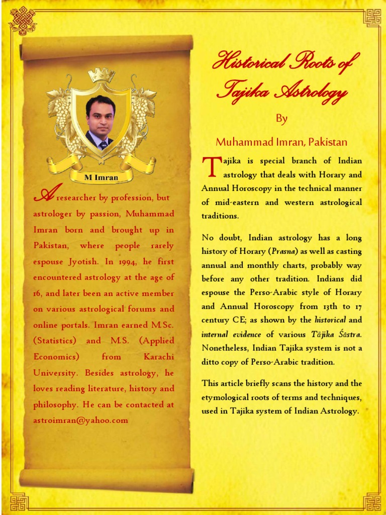 Historical Roots of Tajika Astrology by Muhammad Imran | PDF