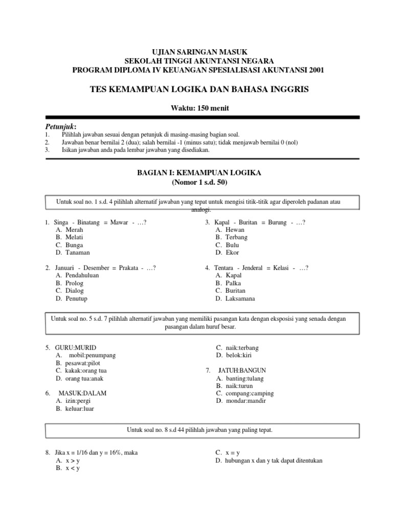 Contoh Soal USM | PDF