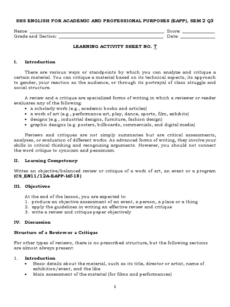 SHS Eapp Q3 Las 7 | PDF | Argument | Analysis SHS Eapp Q3 Las 7 | PDF | Argument | Analysis