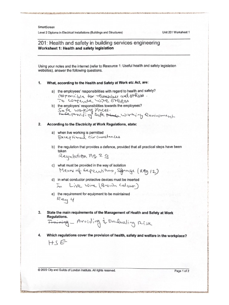 Unit 201 Worksheet 1 | PDF