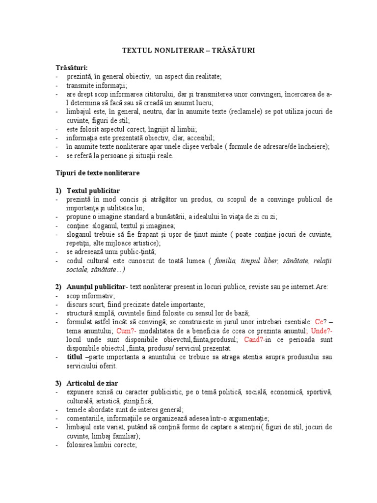 Text Nonliterar | PDF