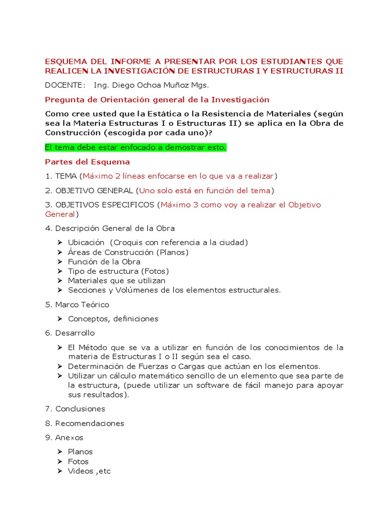 Esquema Informe Investigación Estructural | PDF
