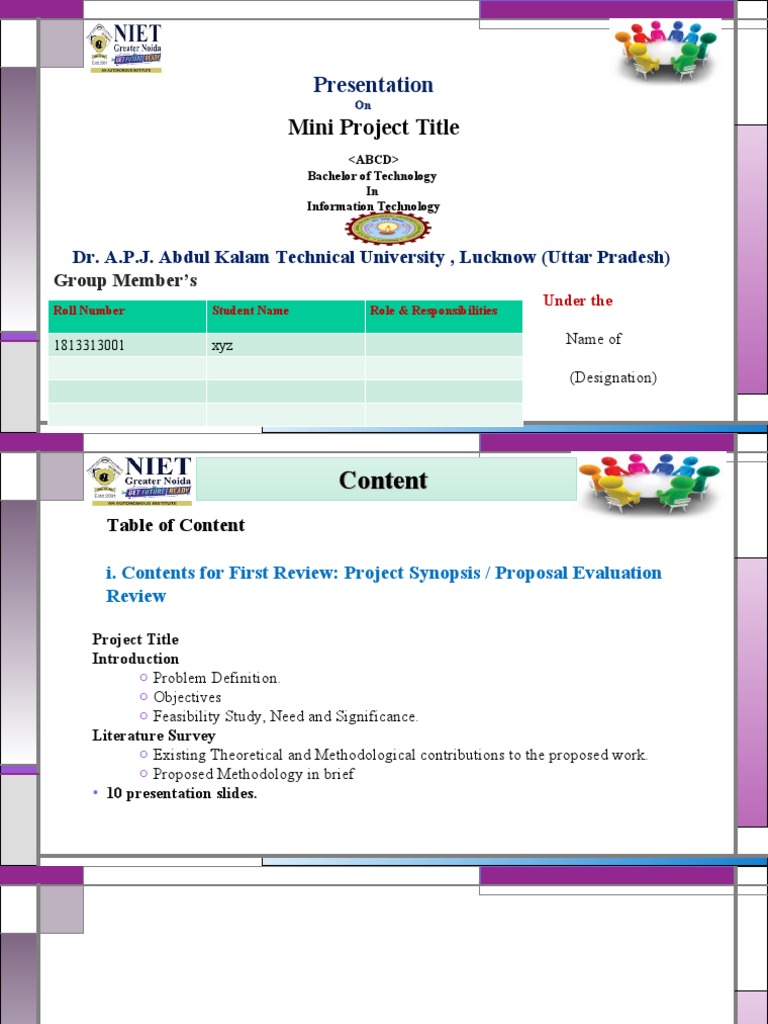 Mini Project Presentation PPT For First Presentation | PDF