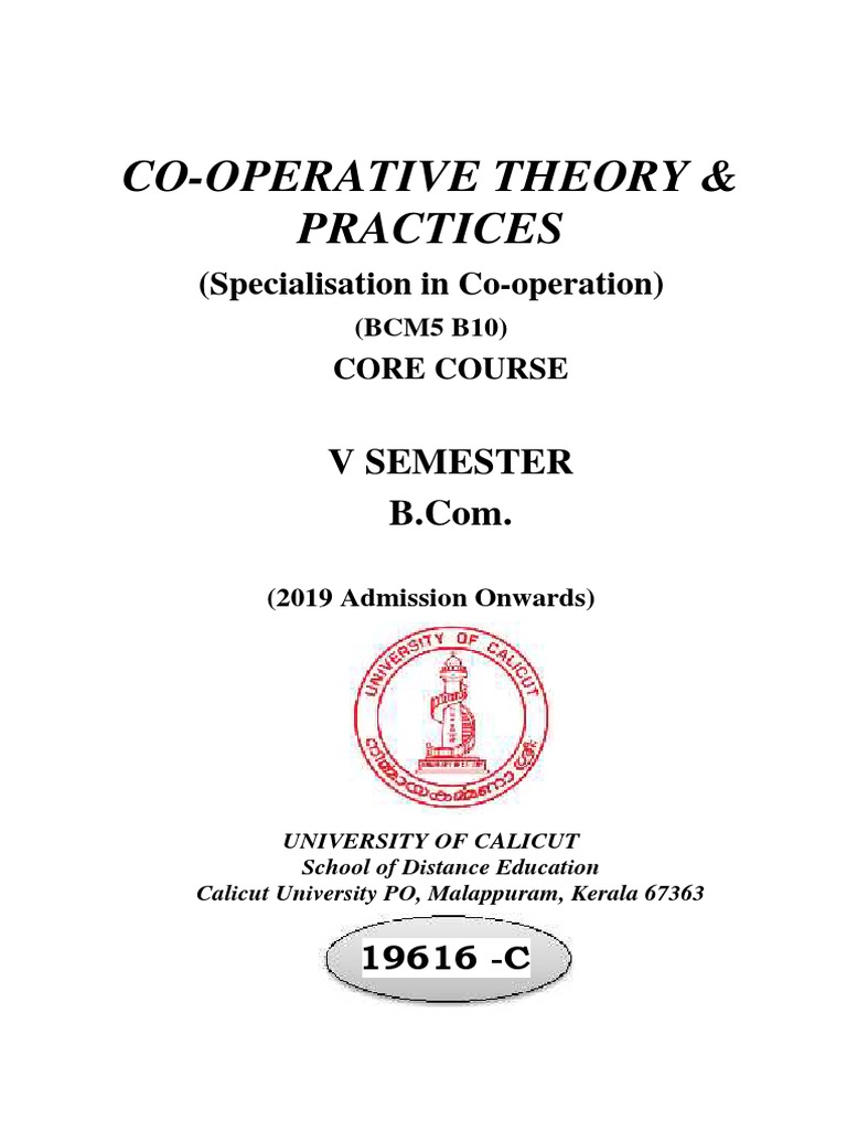 SLM 19616 C B Com Co Operative Theory and Practice | PDF | Economies