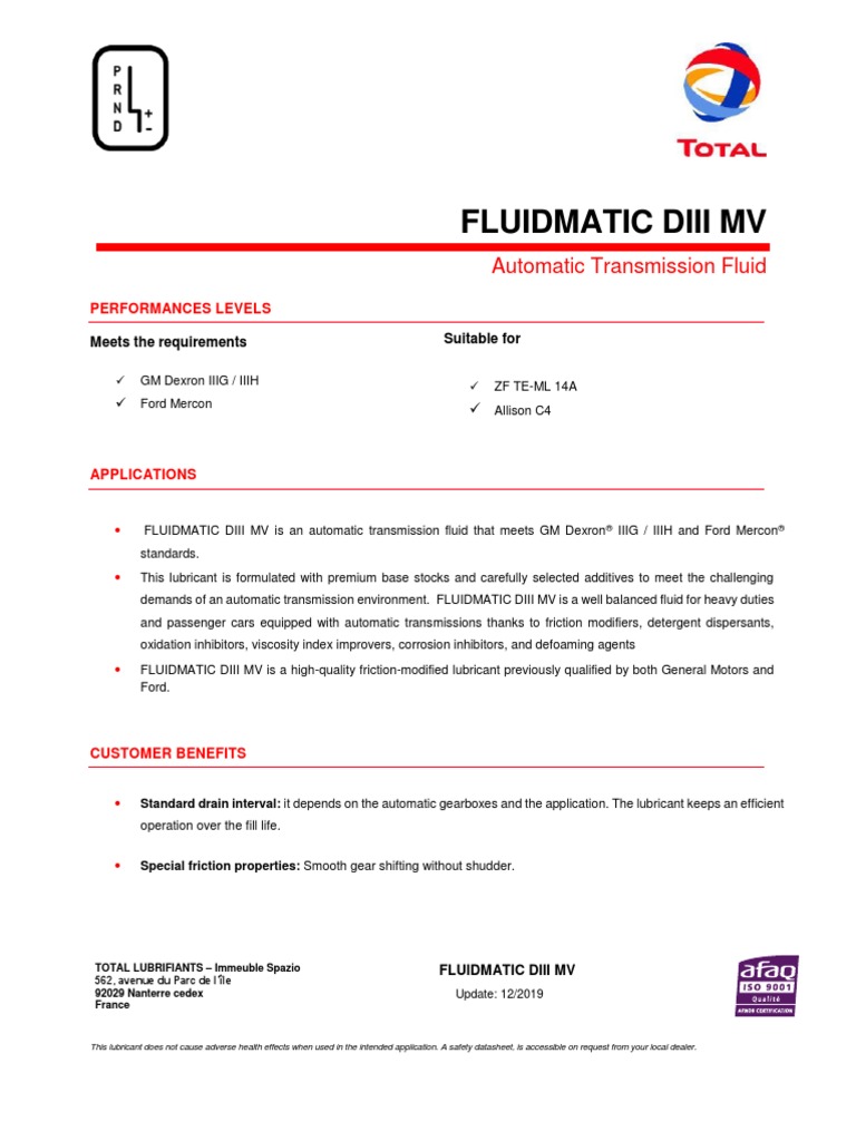 Fluidmatic DIII MV | PDF | Mechanical Engineering | Liquids