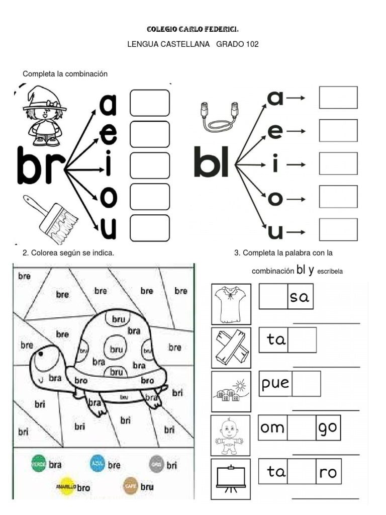 Combinacion BR y BL | PDF | Artes del Lenguaje y Comunicación ...