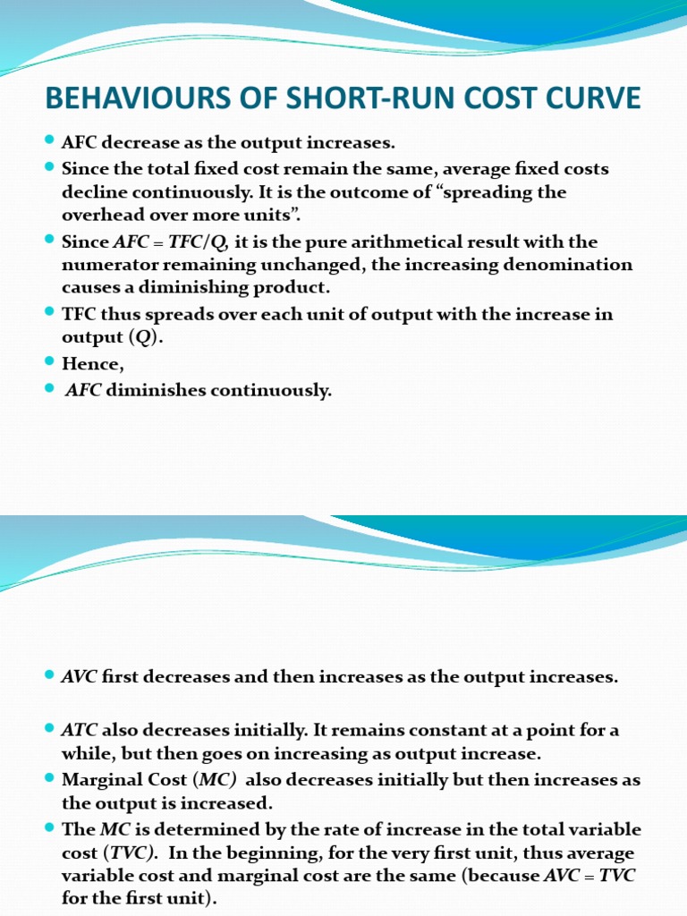 Behaviour of Short Run Curves | PDF | Average Cost | Marginal Cost