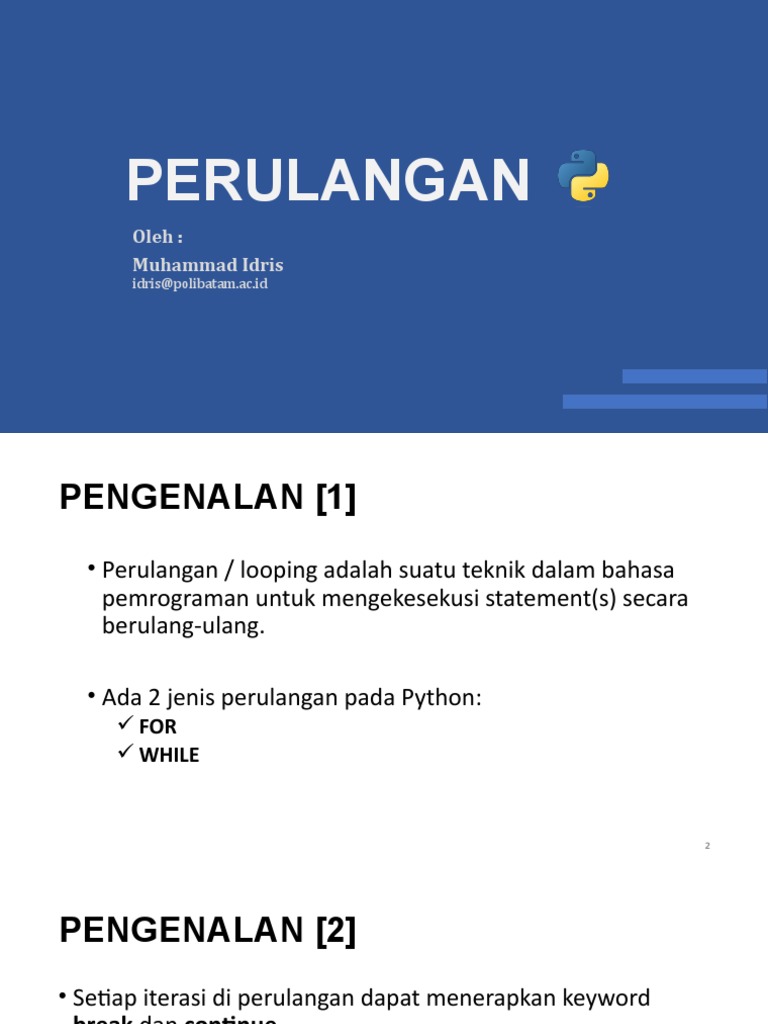 Perulangan Python | PDF