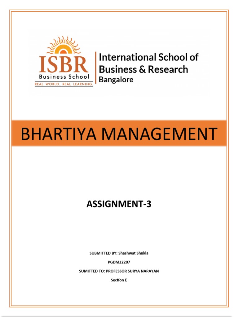 Bhartiya Management Assignment 3 | PDF | Integrity | Insider Trading Bhartiya Management Assignment 3 | PDF | Integrity | Insider Trading