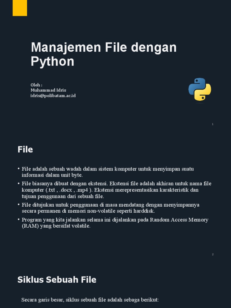 Manajemen File dengan Python | PDF | Seni & Disiplin Bahasa | Kajian Bahasa Asing
