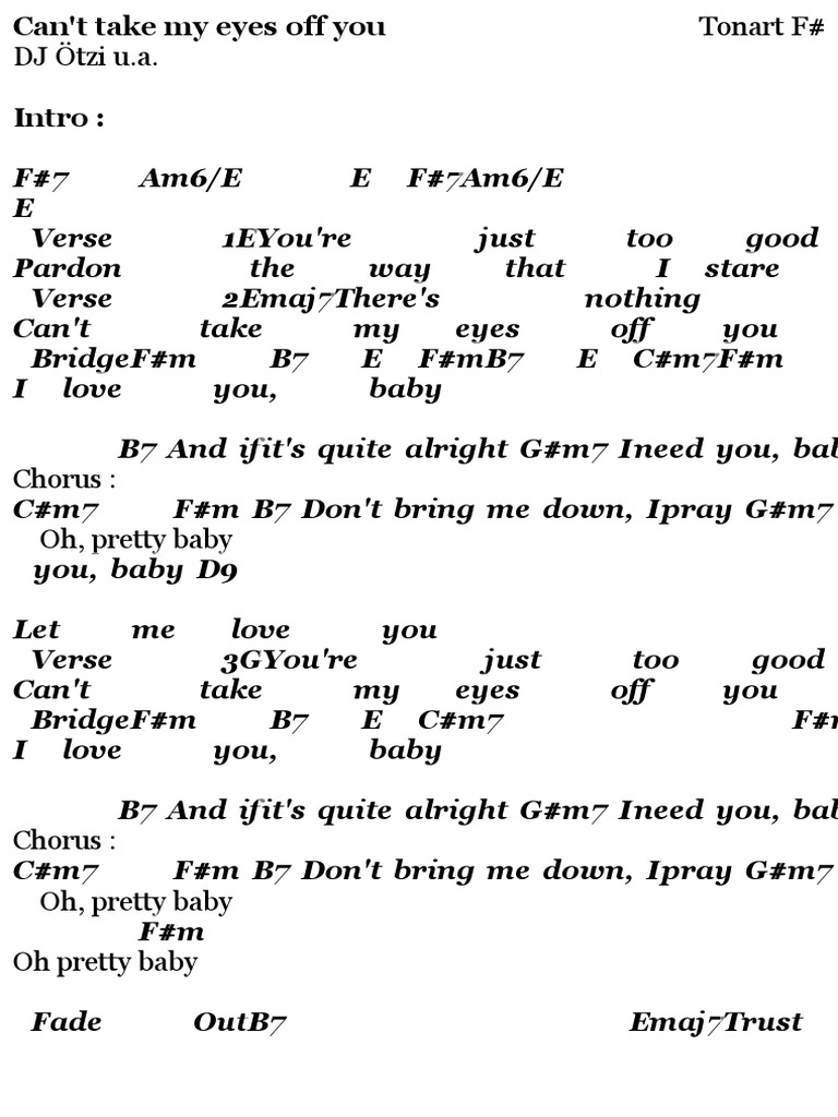 Can't Take My Eyes Off You - Piano PDF | PDF