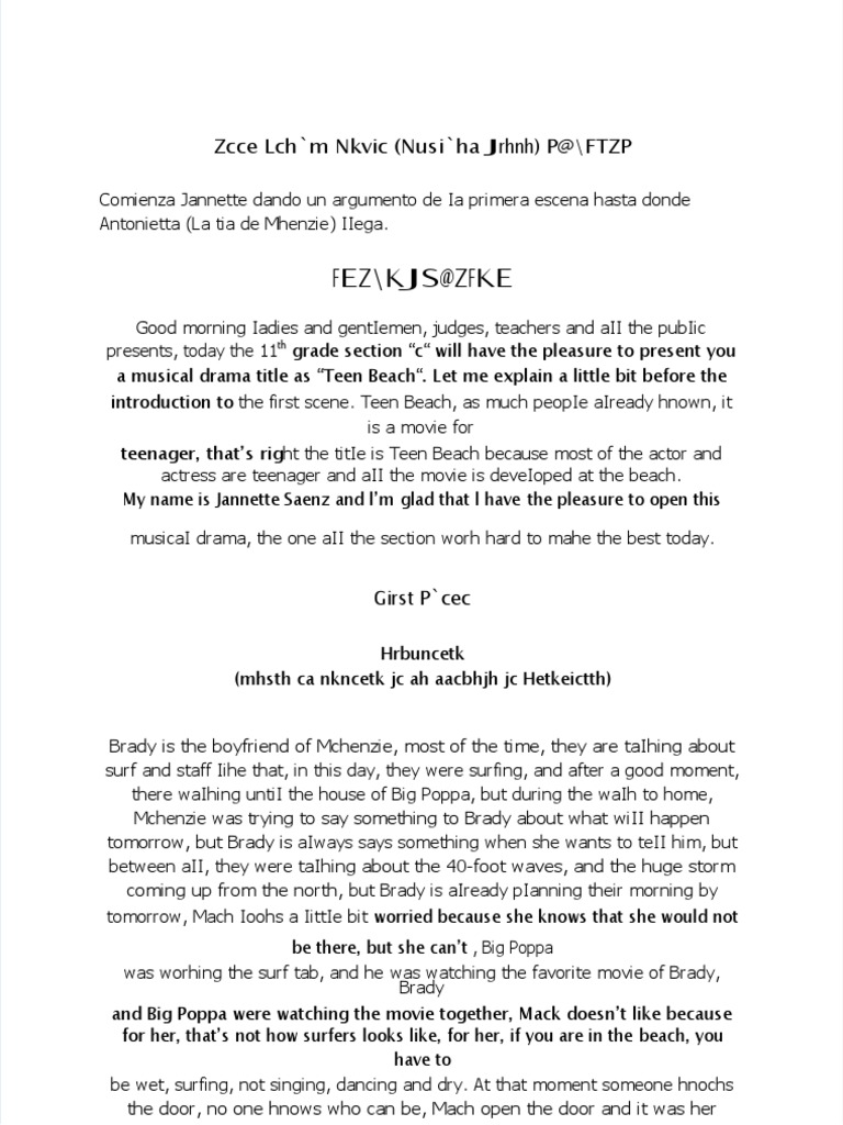 Teen Beach Movie Scripts | PDF | Individual Sports | Water Sports