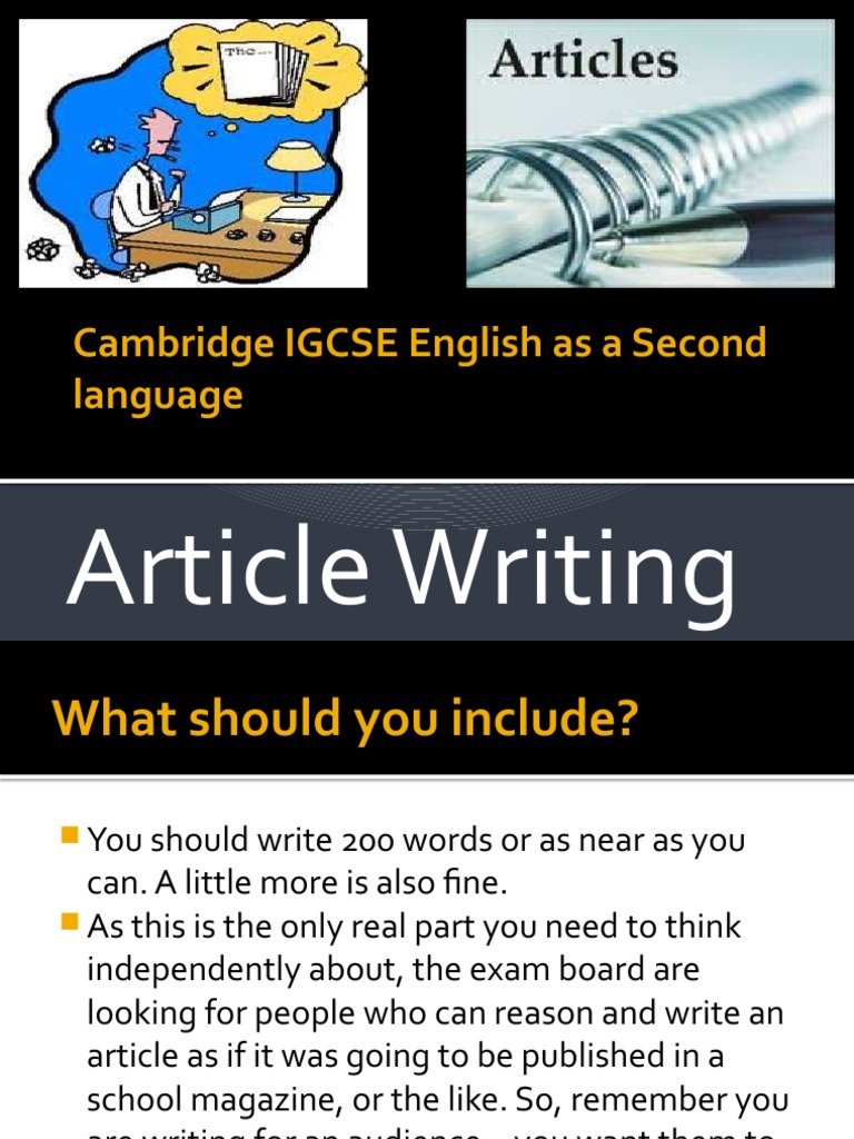 IGCSE Article Writing Guide | PDF | Argument | Linguistics