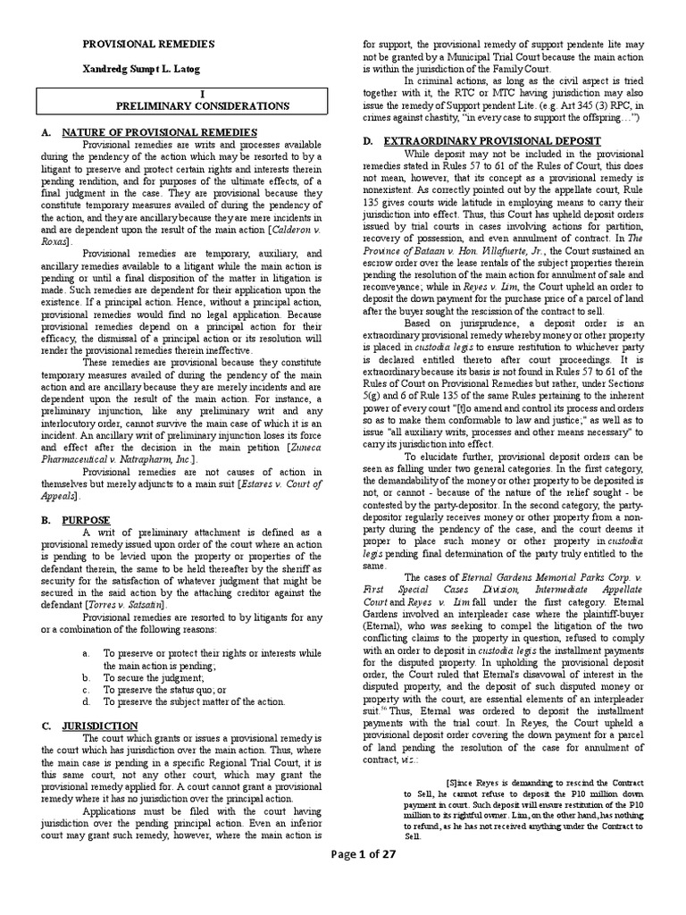 PROVREM Final Exam | PDF | Judgment (Law) | Garnishment