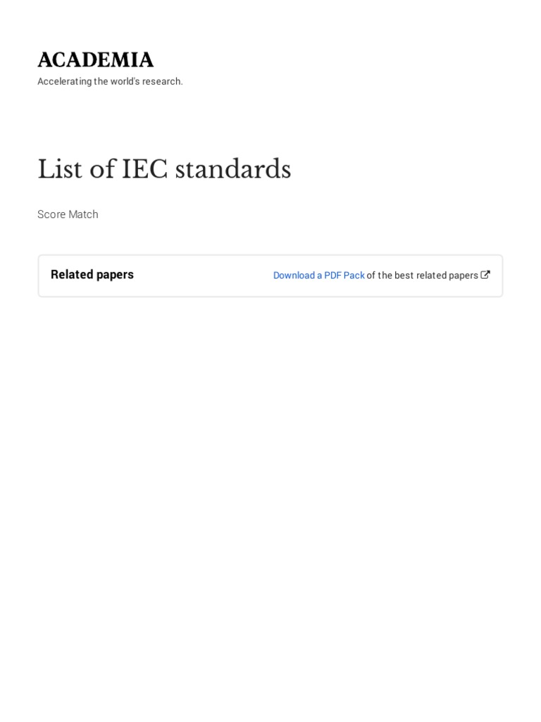 IEC Standards Overview | PDF