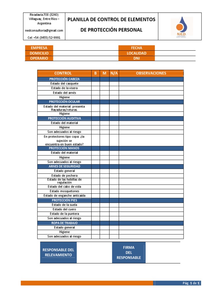 Control de EPP en Villaguay | PDF