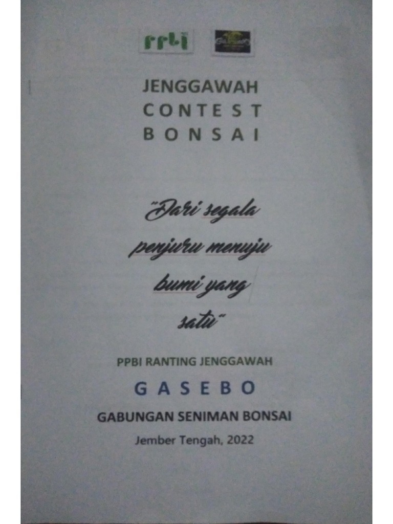 Proposal Pameran Bonsai (Gasebo 2022) | PDF