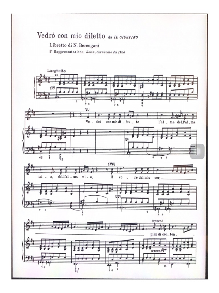 Vedro Con Mio Diletto Di Vivaldi | PDF