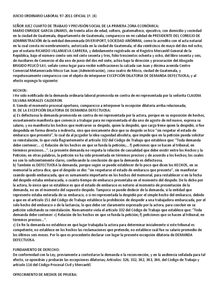 Primer Escrito de Demanda Laboral | PDF | Demanda judicial | Gobierno