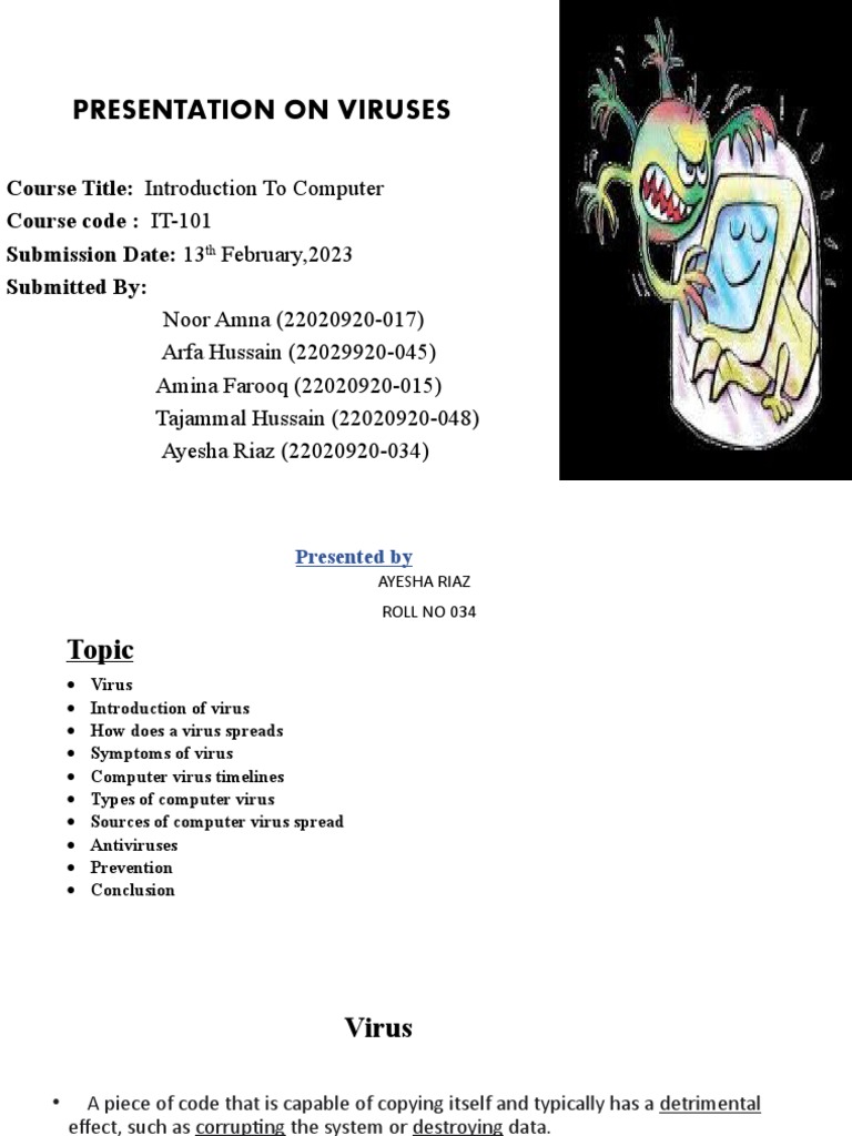 IT Presentation 1 (Group 4) | PDF | Computer Virus | Antivirus Software