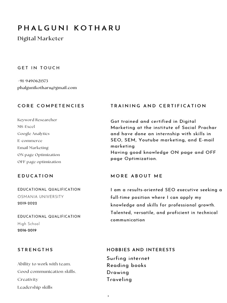 Phalguni Kotharu | PDF | Career & Growth | Social Science