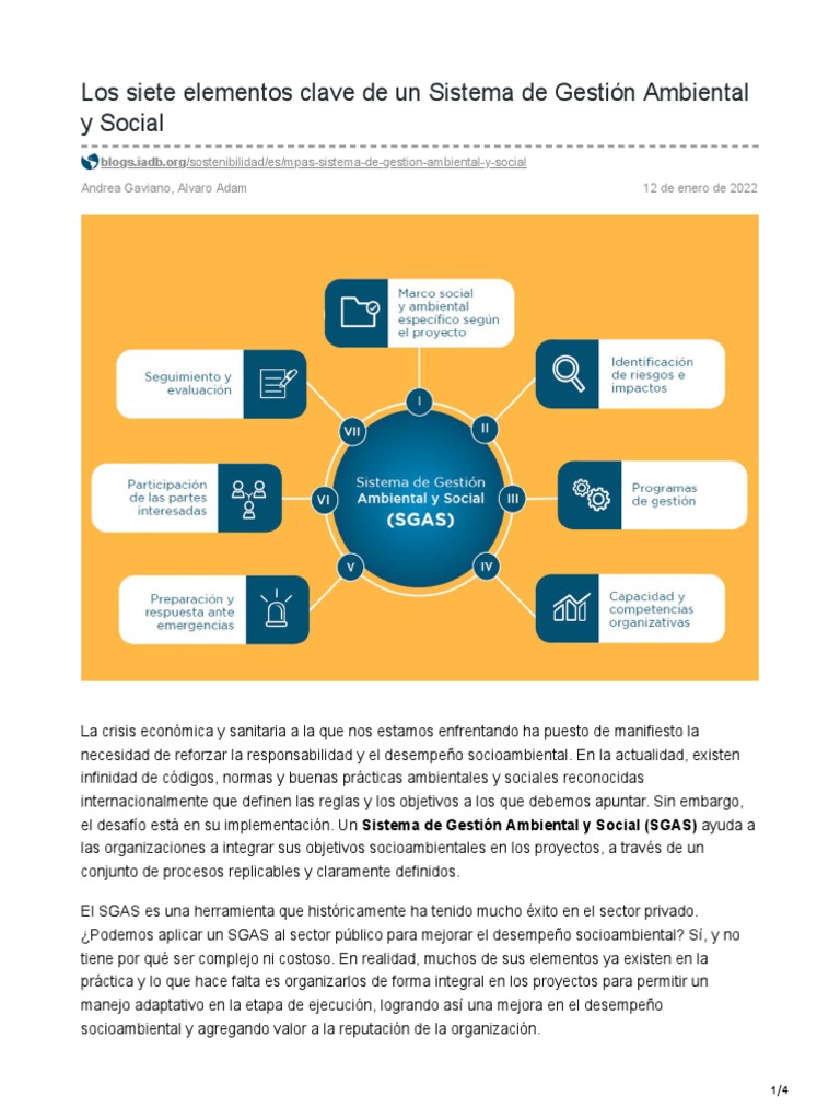 Los Siete Elementos Clave de Un Sistema de Gestión Ambiental y Social ...