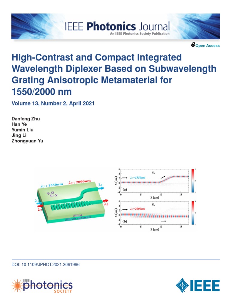 High-Contrast and Compact Integrated Wavelength Diplexer Based On Subwavelength Grating ...