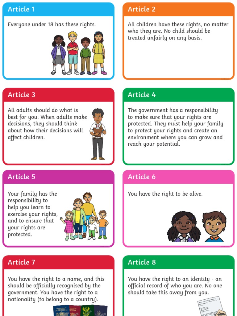 T P 032 Un Rights of A Child A6 Display Cards Ver 3 | PDF | Justice ...