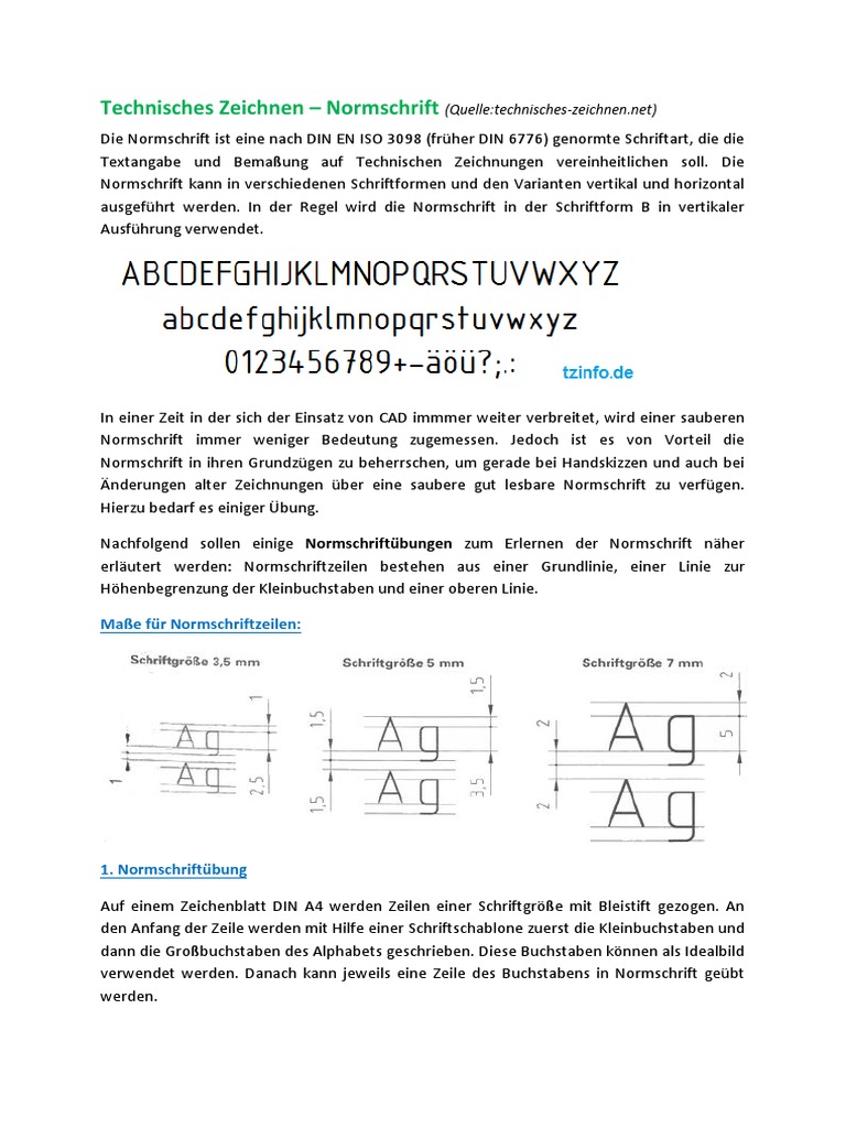 Normschrift - Allgemeine Zusammenfassung | PDF