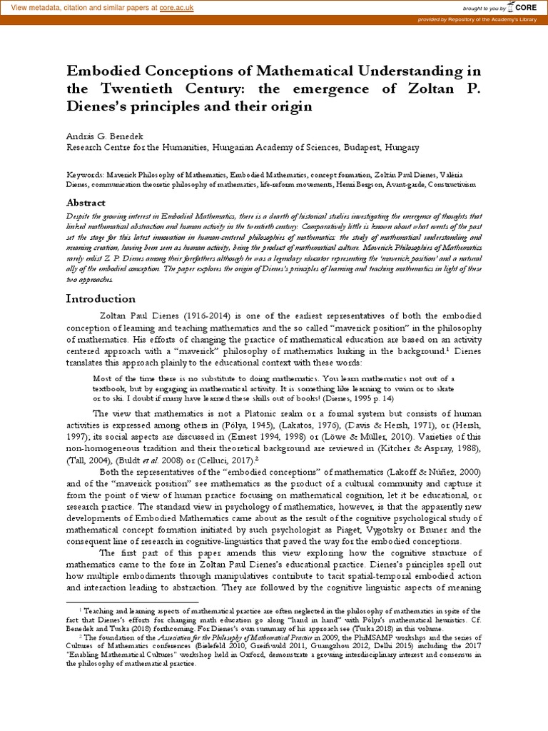 Dienes | PDF | Embodied Cognition | Experience