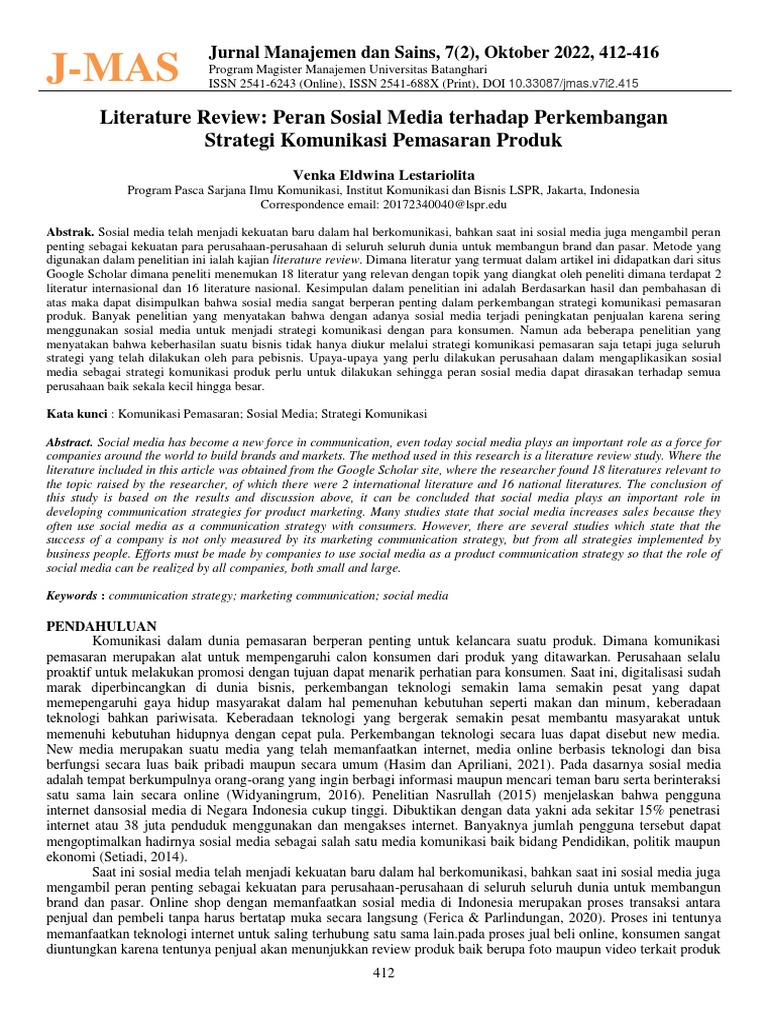 Literature Review Peran Sosial Media Terhadap Perk | PDF | Bisnis ... Literature Review Peran Sosial Media Terhadap Perk | PDF | Bisnis ...