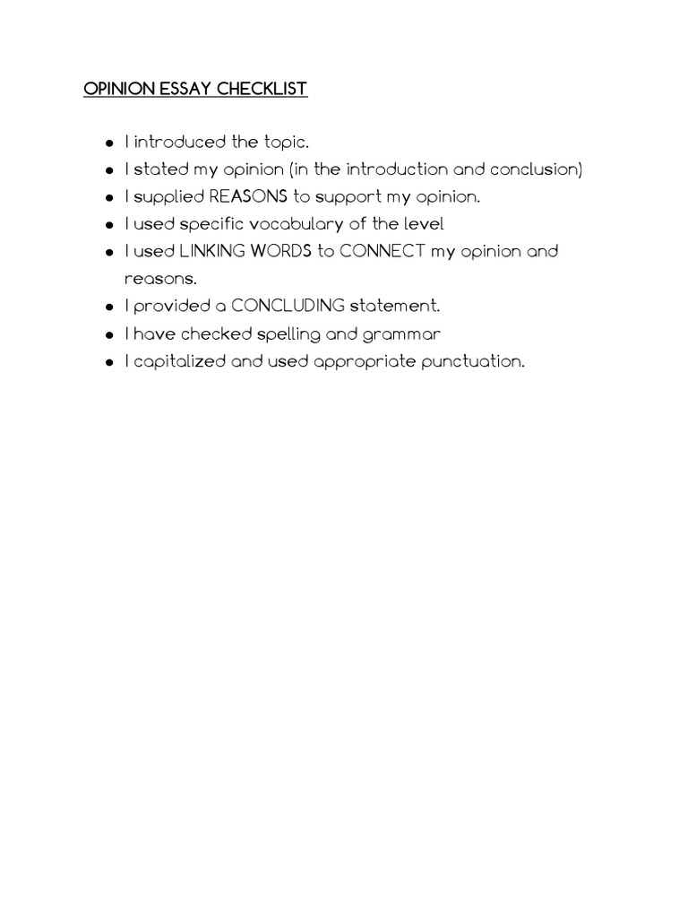 Opinion Essay Writing Guide | PDF | Language Arts & Discipline